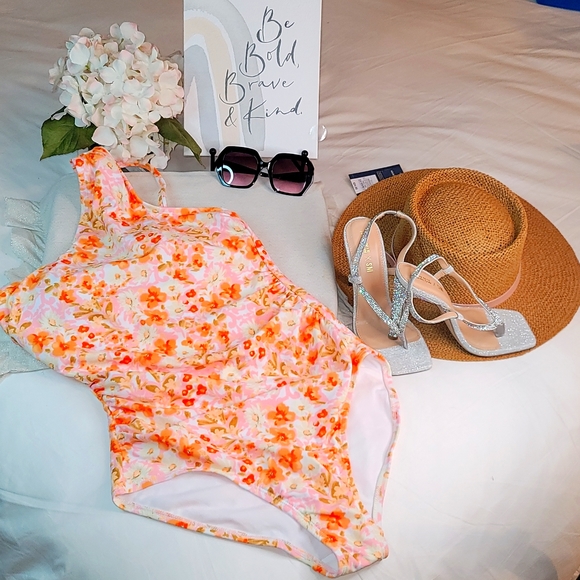 Kona Sol | Swim | Womens One Shoulder High Coverage One Piece Swimsuit ...